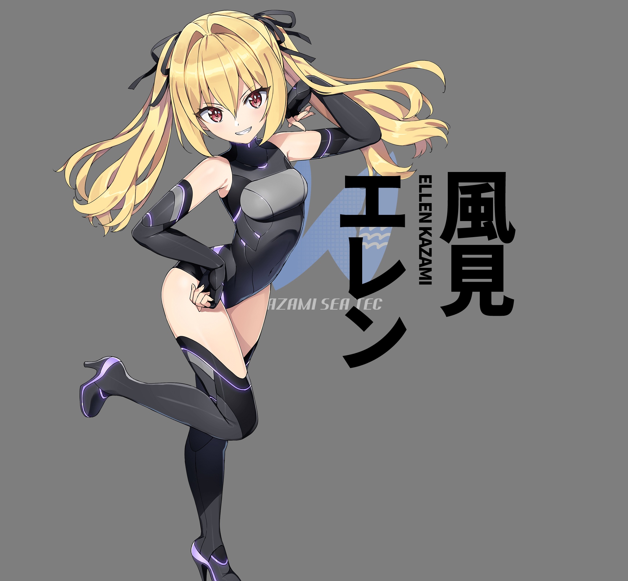 takuji dolphin wave kazami ellen heels leotard thighhighs transparent png | #1031912 | yande.re